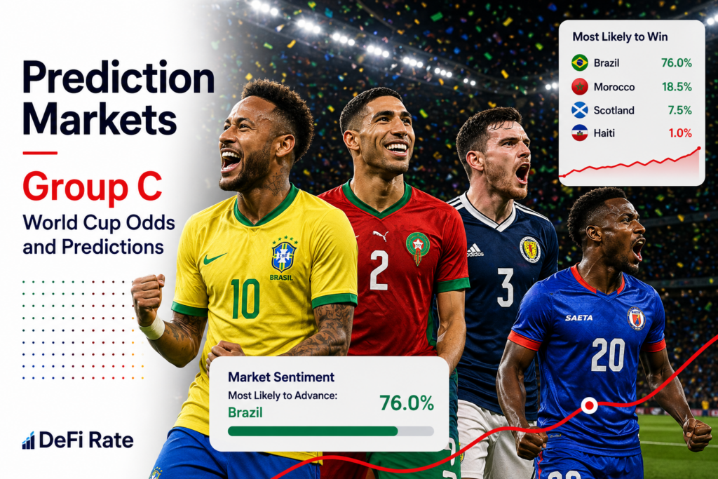 World Cup Group C Winner Odds: Kalshi vs Polymarket at DeFiRate