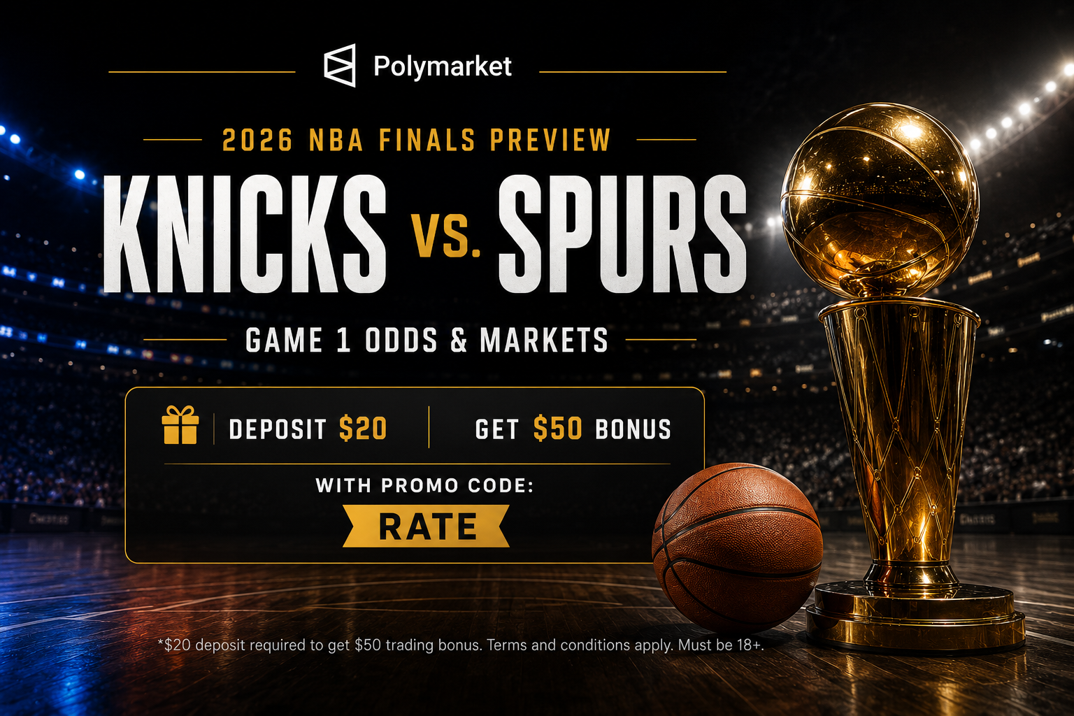 2026 NBA Finals: Polymarket Promo Code RATE For Knicks vs. Spurs Game 1 ...